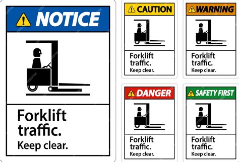 Premium Vector Caution Forklift Traffic Keep Clear Sign