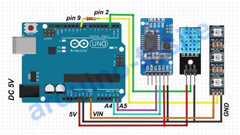 DIY Arduino Horloge avec matrix LED adressable code câblage