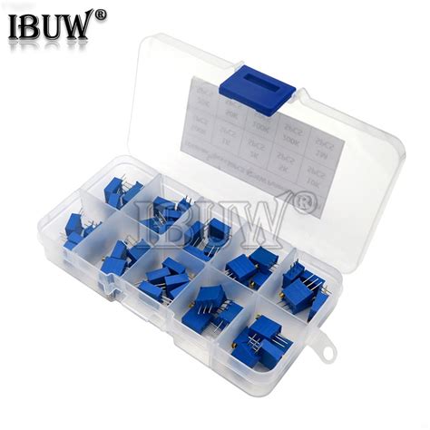 50pcs 3296w Multiturn Trimmer Potentiometer Kit High Precision 3296