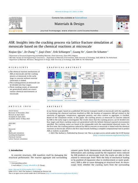 Pdf Asr Insights Into The Cracking Process Via Lattice Fracture Simulation At Mesoscale Based