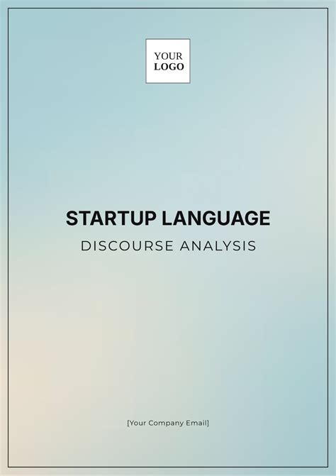 Free Startup Language Discourse Analysis Template To Edit Online