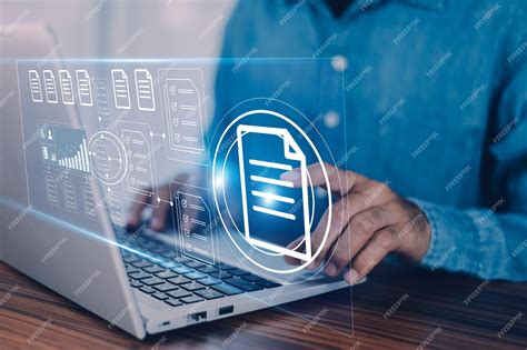 Premium Photo Document Management Concept Businessman Using Computer To Document Management