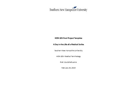 Hcm 205 Final Project Template Hcm 205 Final Project Template A Day