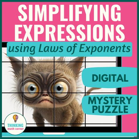 Simplifying Expressions With All Exponent Rules Laws Mystery Puzzle Activity