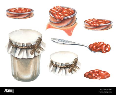 Universal Glass Jar With Paper Lid Apricot Jam In An Open Glass Jar