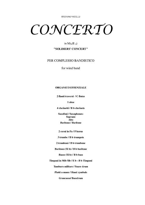 Concerto In E Flat Major Vicelli Stefano Imslp
