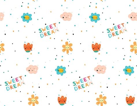 Premium Vector Sweet Dream Cute Doodle Illustration Patterns