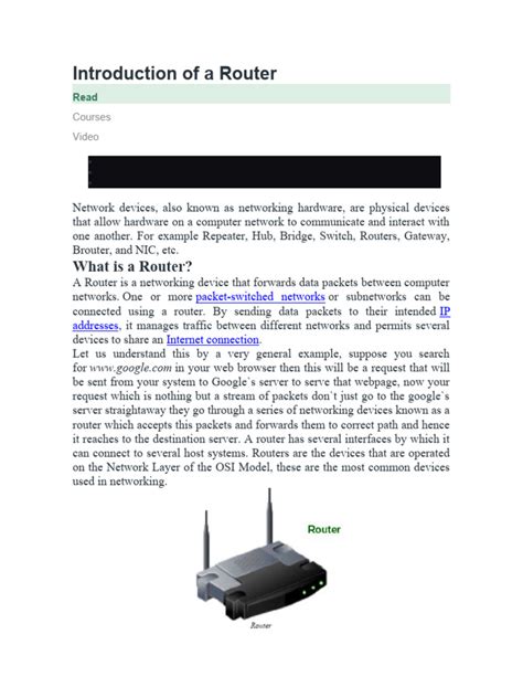 introduction of a router pdf computer network router computing