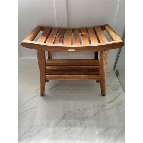 Ecodecors 24 Inch Teak Shower Bench Teak Shower Benches Teak
