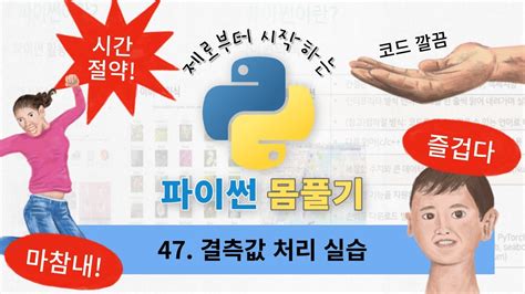 47 결측값 처리 실습 결측값 대치 제로부터 시작하는 파이썬 몸풀기 파이썬 기초 빅데이터 분석기사 실기