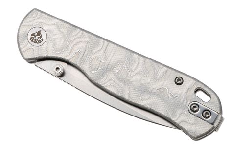 Qsp Knife Ferret Qs170 D1 Stonewashed Nitro V White Aluminum Foil G10