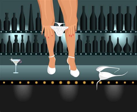 Sexy Bartender Behind Bar Royalty Free Vector Image