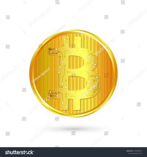 Gold Coin Bitcoin Vector Art Illustration Stock Vector Royalty Free
