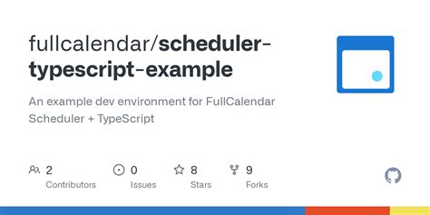 Github Fullcalendar Scheduler Typescript Example An Example Dev Environment For Fullcalendar