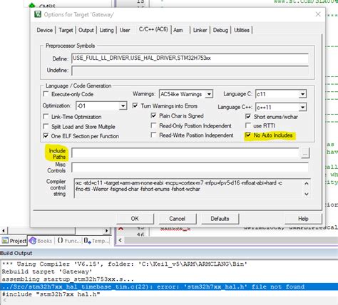 Query With Keil Project Unable To Us No Auto Include Option · Issue