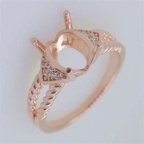 Art Deco Sterling Silver Semi Mount Ring Setting Oval Ov 10x8mm Etsy