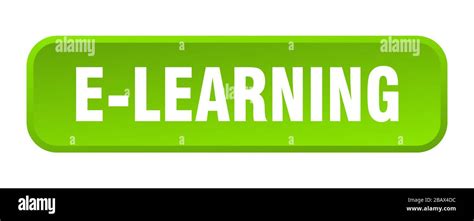 E Learning Button E Learning Square 3d Push Button Stock Vector Image
