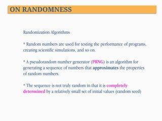 Python Programming IX On Randomness PPT