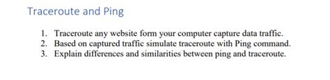 Solved Traceroute And Ping Traceroute Any Website Form Chegg