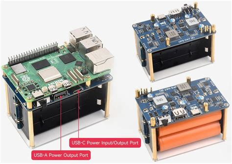 Waveshare Ups Hat E Pour Raspberry Pi 5 4 3b Prend En Charge Quatre