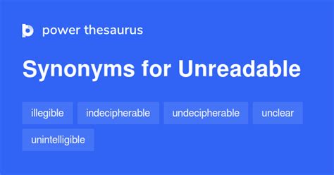 Unreadable Synonyms 300 Similar Words And Phrases