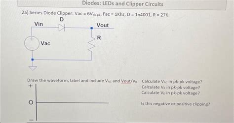 Diodes: LEDs and Clipper Circuits 2a) Series Diode | Chegg.com