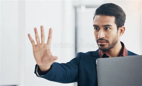 virtual hud gesture and business man touch architect engineering