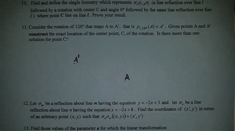 solved find and define the single isometry which represents