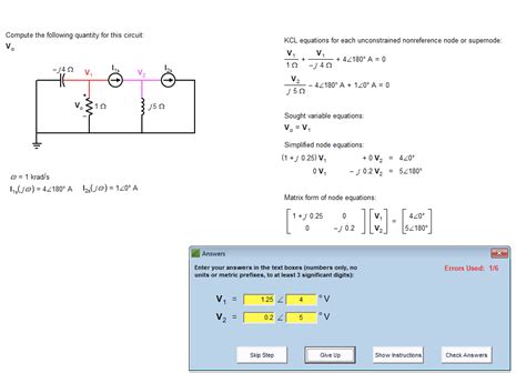 solved compute the following quantity for this circuit kcl