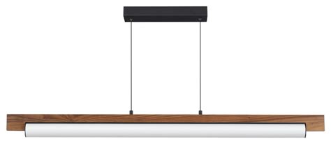 Joist Led Linear Pendant In Walnut Black Contemporary Kitchen