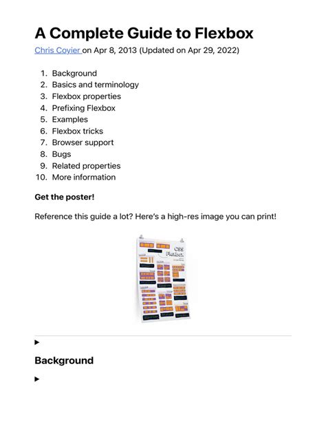 A Complete Guide To Flexbox Css Tricks Css Tricks Pdf Computer