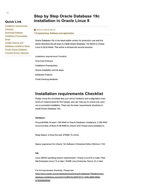 Oracle 19c Installation On Oracle Linux Pdf