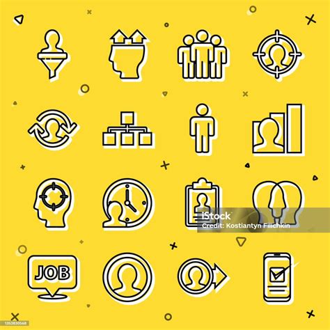 세트 라인 스마트 폰 프로젝트 팀 기반 생산적인 인간 사용자 그룹 계층 구조 기관지 차트 인적 자원 헤드 헌팅 및 아이콘 벡터 Brand Name Smart Phone에