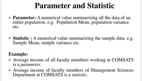 what is the difference between parameter and statistic