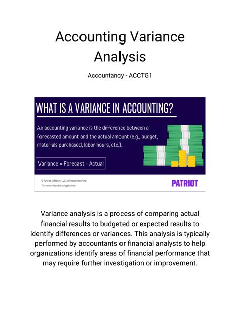 Accountancy Acctg1 Lesson 3 Accounting Variance Analysis Module 3