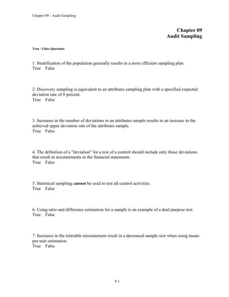 chapter 09 audit sampling