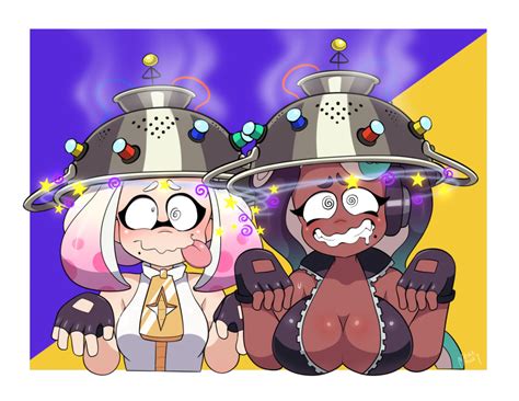 Rule 34 2girls Antenna Black Hair Breasts Cleavage Double V Drool