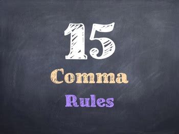 Comma Rules PowerPoint By Sunny Side Up Resources TPT