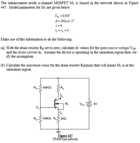 Solved Mosfet Problem Calculate Dc Values For The Gate