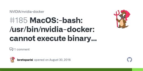 MacOS Bash Usr Bin Nvidia Docker Cannot Execute Binary File Issue NVIDIA Nvidia