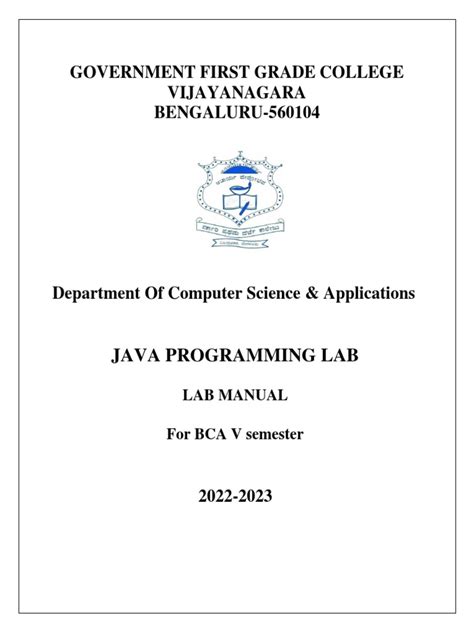 Cbcs5thsembcajava Manual Pdf Class Computer Programming Method Computer Programming