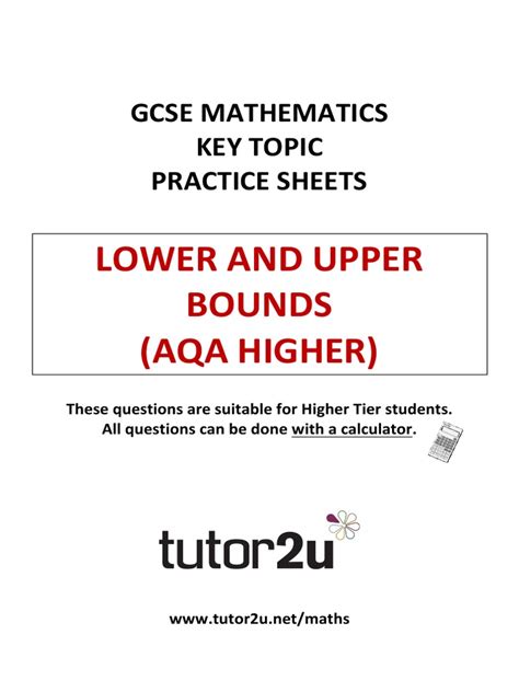 topic practice sheets lower upper bounds aqa sample pdf significant