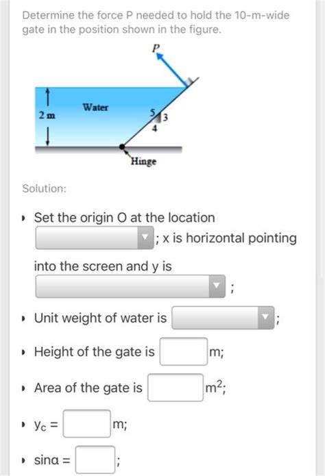 Solved Determine The Force P Needed To Hold The 10 M Wide