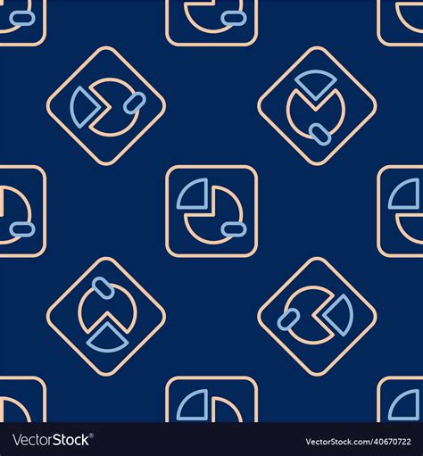 Line Pie Chart Infographic Icon Isolated Seamless Vector Image