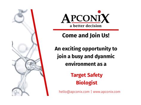 Apconix Is Recruiting For An Experienced Target Safety Biologists