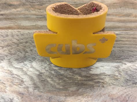 3d Cub Scout Uk Leather Woggle Handmade Woggle With Gold Print £2 The Wogglemakers