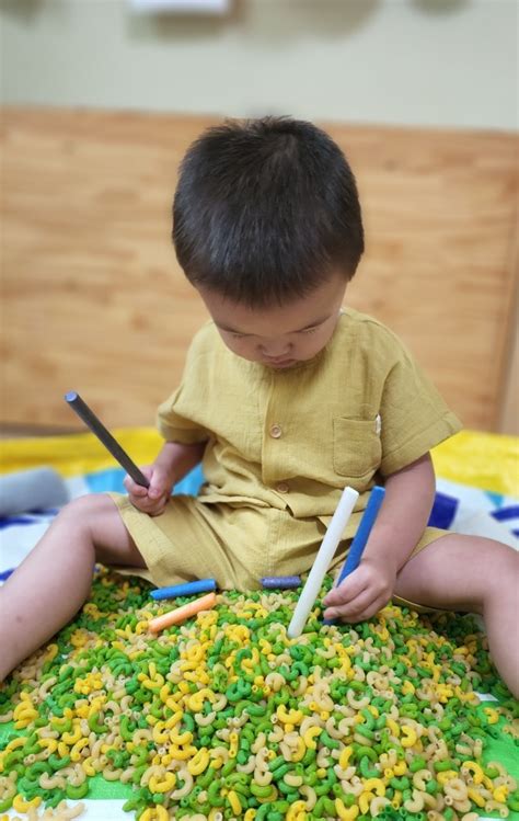 마카로니 오감놀이를 했어요 네이버 블로그