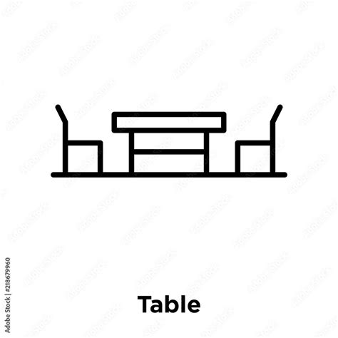 Table Icon Vector Isolated On White Background Table Sign Thin Line Design Elements In