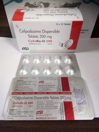Cefpodoxime Proxetil 200 Mg Tablets At Rs 2500box Cefpodoxime