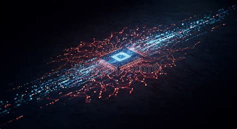 High Tech Microchip Futuristic Data Processing Concept Stock Illustration Illustration Of